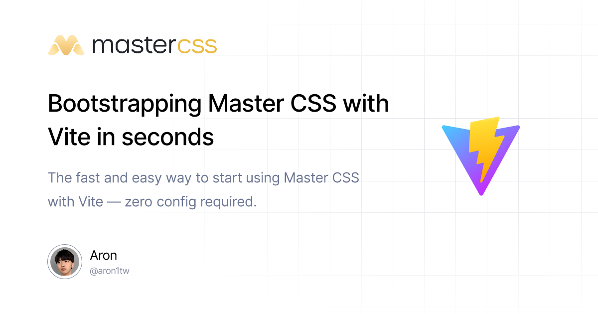 Bootstrapping Master CSS with Vite in seconds - Master CSS